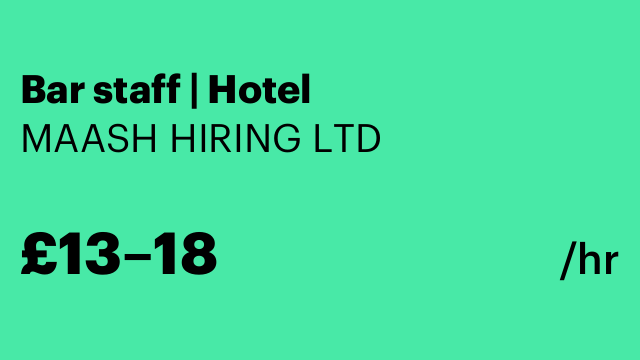 252 Best Bar Staff Jobs in London (March 2024) | JOB TODAY